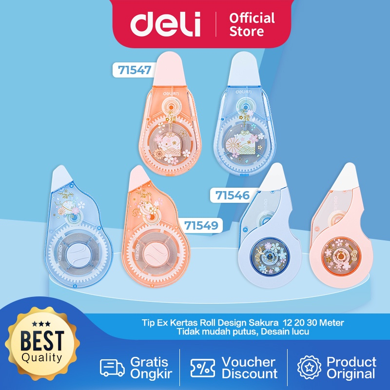 Jual Deli Correction Tape / Tip Ex Kertas / Pita Koreksi Warna Pastel ...