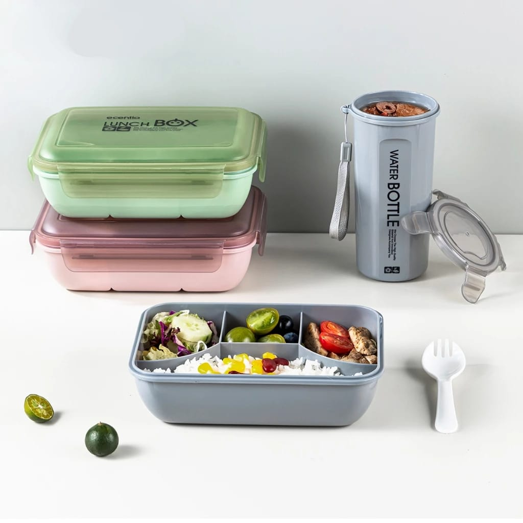 Jual lunch box set 4 Grid tempat bekal makan dan tempat minum anak ...