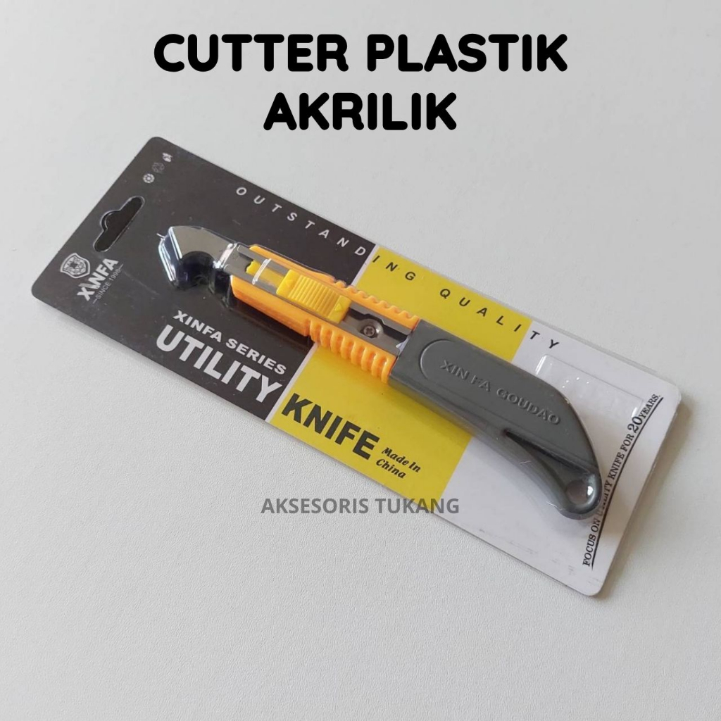 Jual Pisau Cutter Pemotong Plastik Akrilik Acrylic Mika HPL Utility ...