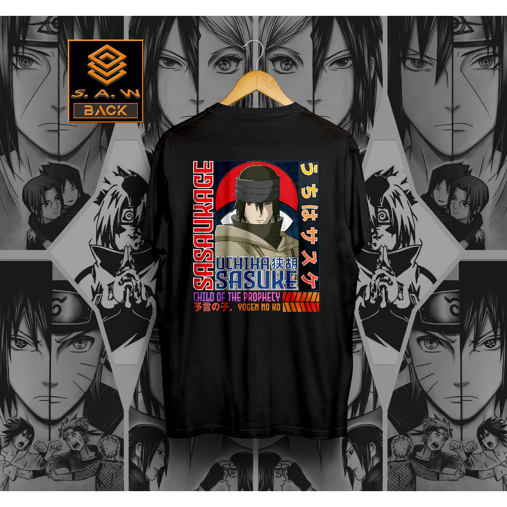 Jual T-SHIRT SASAUKAGE Kaos Anime Manga Naruto Shippuden Konoha Sasuke ...