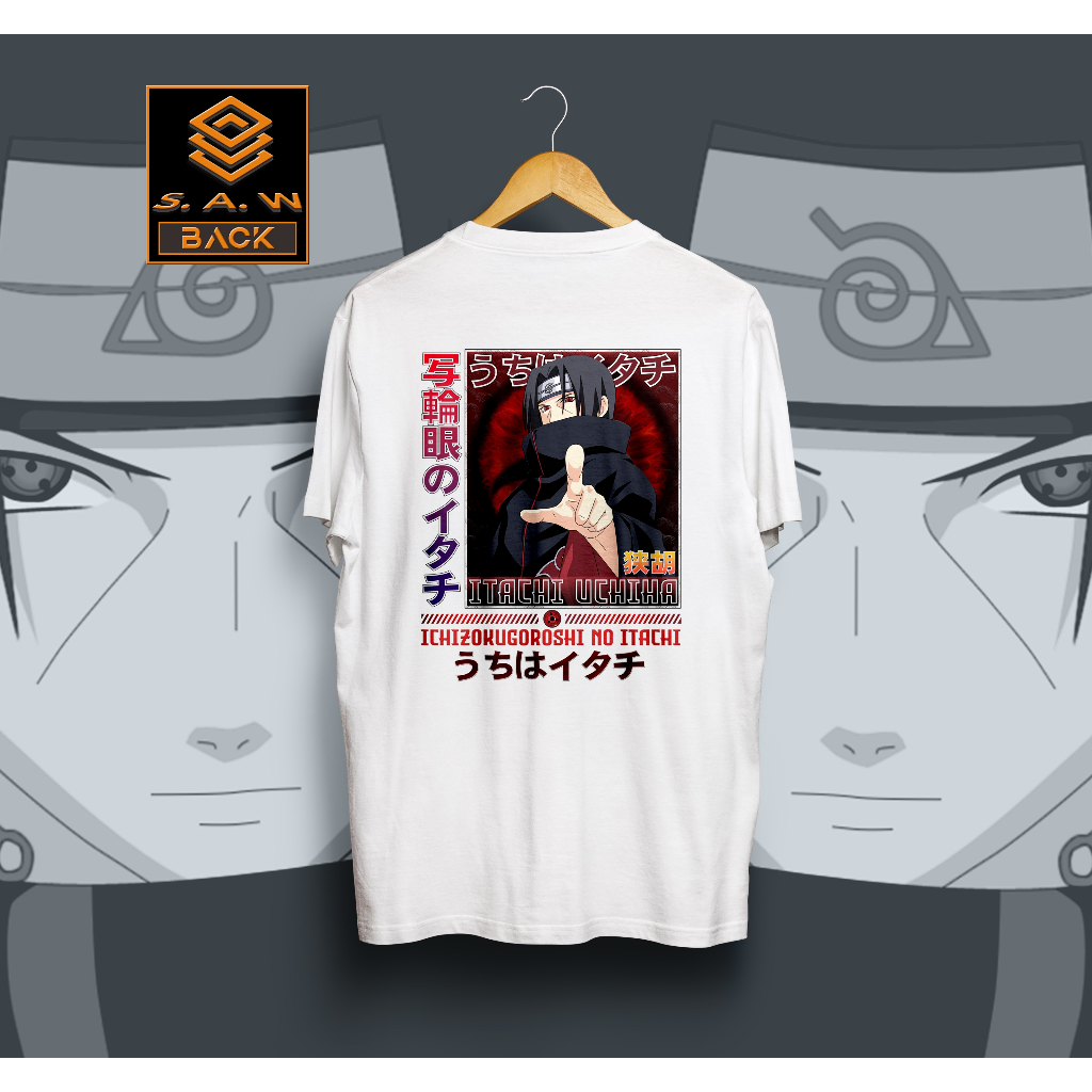 Jual T-SHIRT AKATSUKI ITACHI Kaos Anime Manga Naruto Shippuden Konoha ...