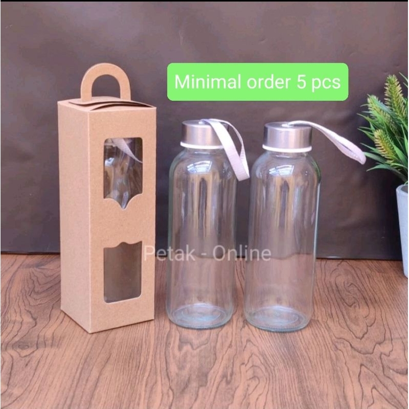 Jual Botol/ Tumbler Bening 420 ml Kemasan Box Tenteng Polos | Shopee ...