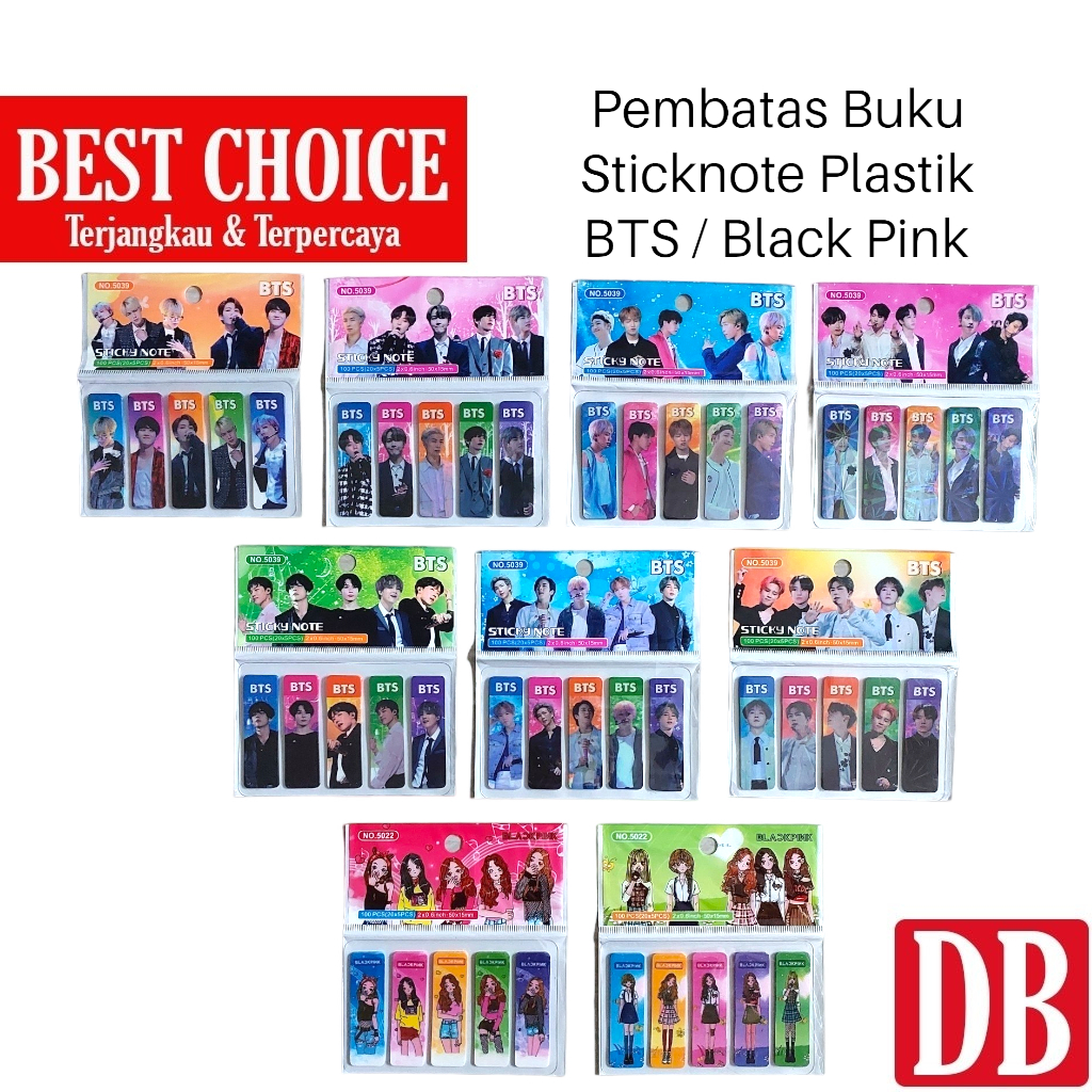Jual Pembatas Buku Plastik / Sticky Note Plastik Fancy Lucu Murah BTS ...