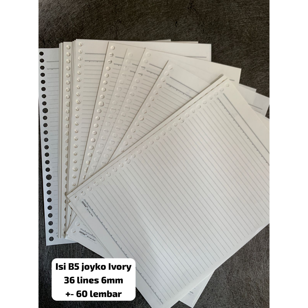 Jual isi binder looseleaf joyko B5 26 lubang isi 60 lembar ivory sisa ...