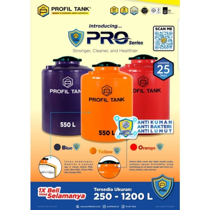 Jual Profil Tank Tangki Air / Tandon Air Plastik tipe PRO Series ...