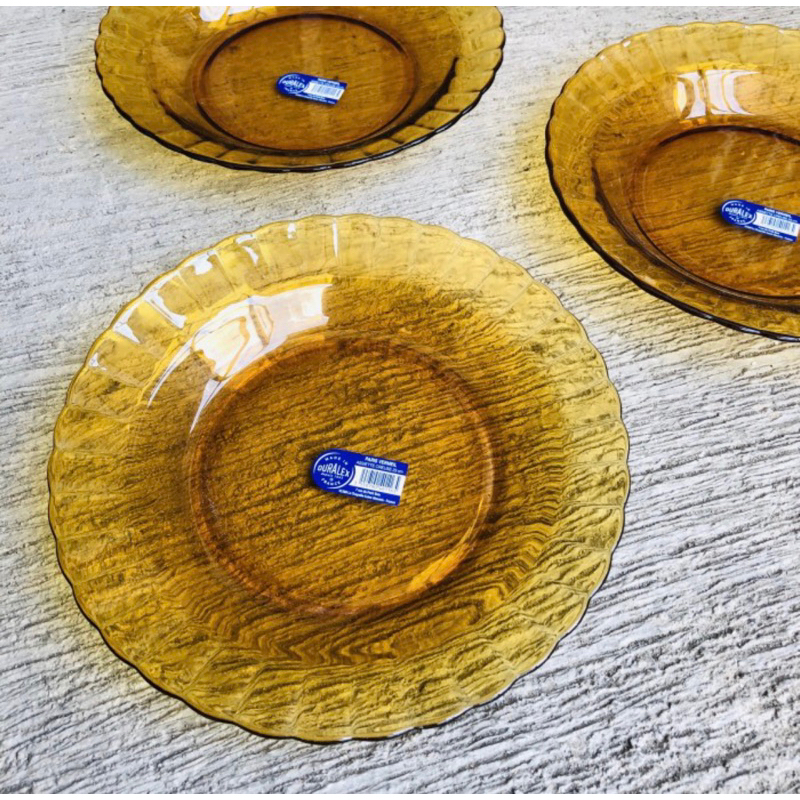 Jual [ISI 6 BUAH] Piring makan kaca Duralex coklat diameter 22,5 cm ...