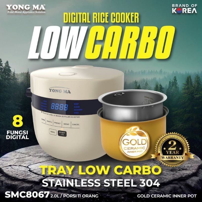 Jual Rice Cooker YONG MA Magic Com Digital Low Carbo 2 Liter Rendah ...