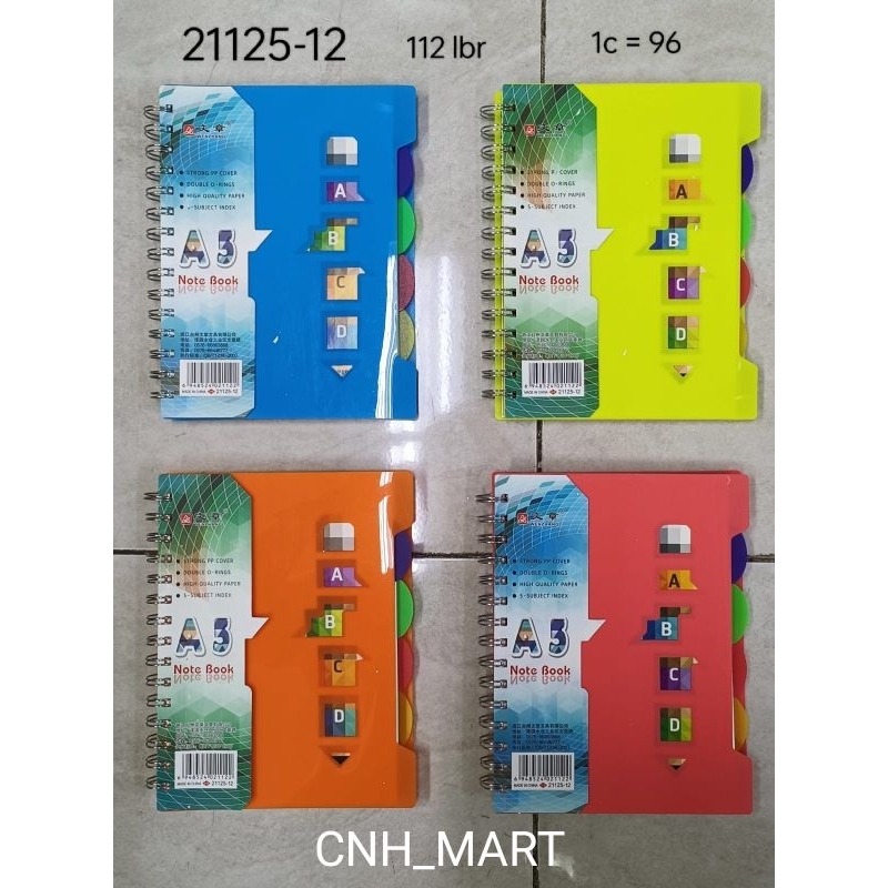 Jual Note book spiral, buku note A5 bahan TEBAL, note book + pembatas ...