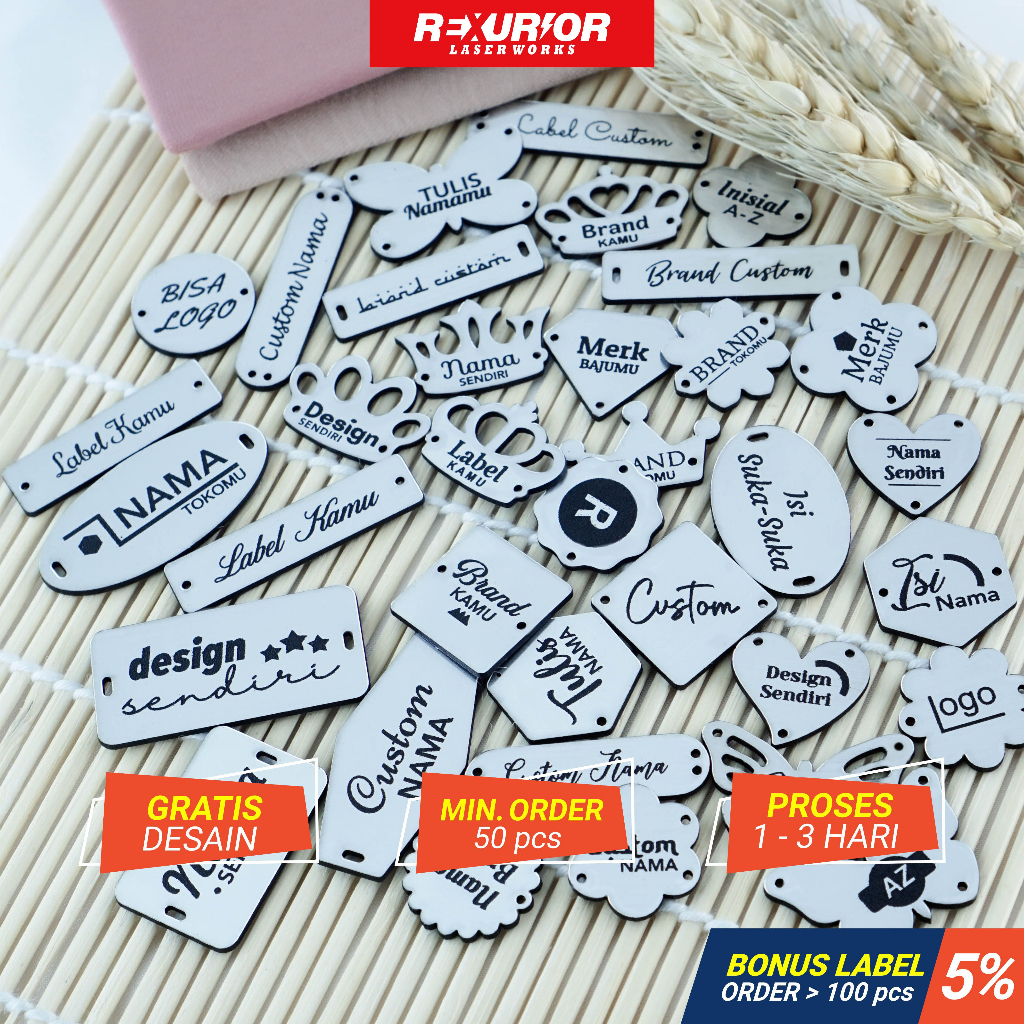 Jual Label Akrilik SILVER ( Serat Mirip Stainless ) Tas, Mahar ...