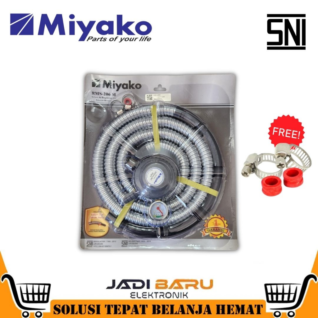 Jual (READY COD) MIYAKO Selang + Regulator Kompor RMS 206 M / RMS 206M ...
