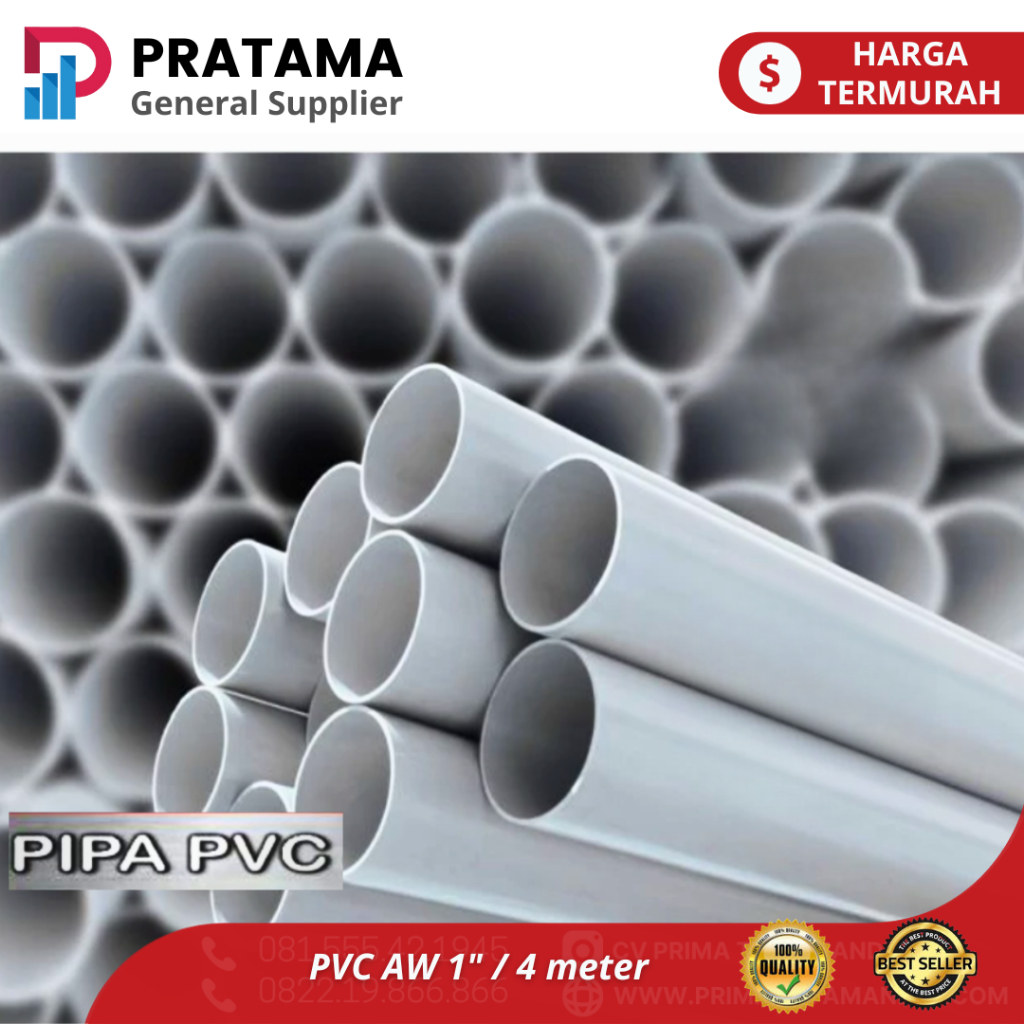 Jual Pipa Pvc 1" Inch Type AW (Putih) Pipa Paralon PVC Air Bersih AW 1" / surabaya | Shopee ...