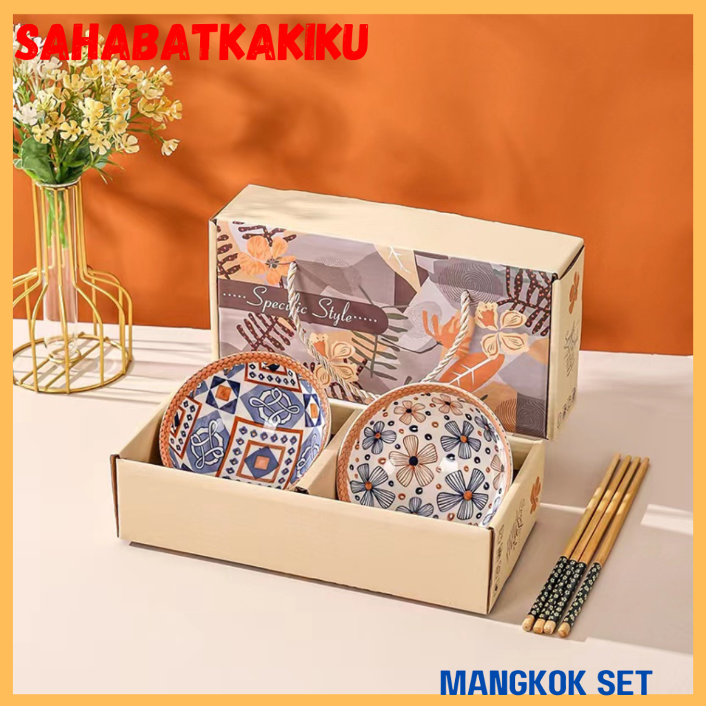 Jual Mangkok Set Keramik / Mangkok Jepang Set / Cane flower Mangkok ...