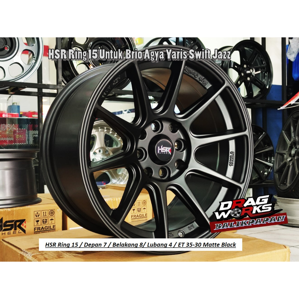 Jual Velg Mobil Racing Ring 15 Pelek HSR Shinjuku R15 Celong Lubang 4 Sandy Matte Black , untuk ...