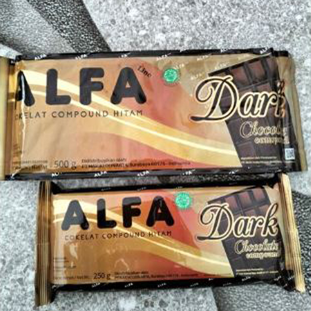 Jual ALFA Chocolate Dark Compound - Pack 250g ( Coklat Masak ) | Shopee ...