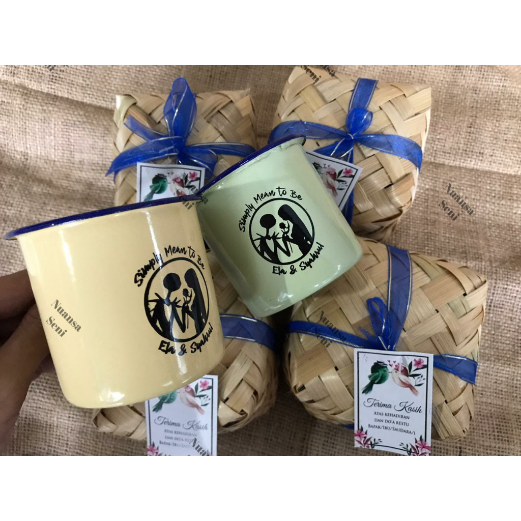 Jual Souvenir Gelas Minum Vintage Cangkir Enamel Mug Kopi Kaleng Warna ...