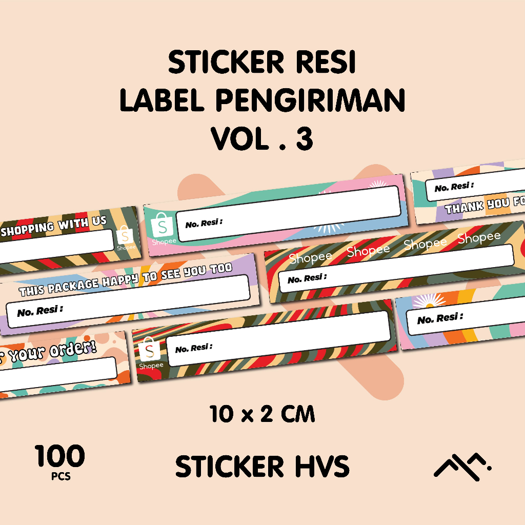Jual [100 PCS] Sticker Resi| Sticker Resi Pengiriman Shopee | Label ...