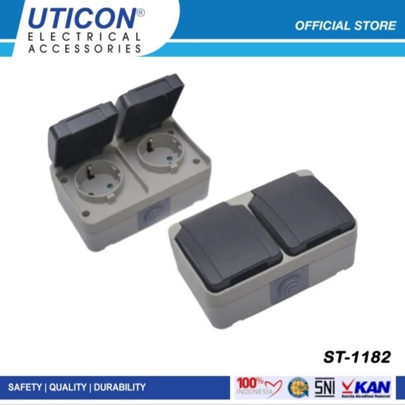 Jual Stop Kontak Ganda Outbow Luar Ruangan Uticon 1182 | Shopee Indonesia