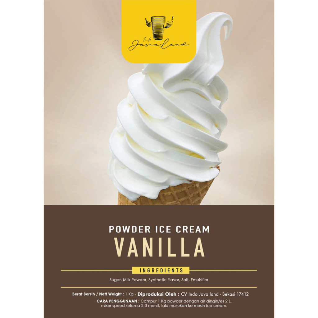 Jual Ice Cream Vanilla Powder 1KG Original Javaland | Shopee Indonesia