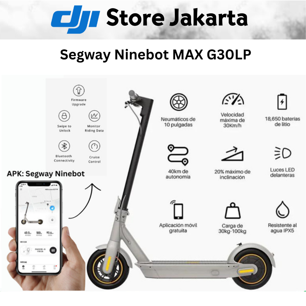 Jual Segway Ninebot MAX G30LP Electrik Scooter Kickscooter 40km ...