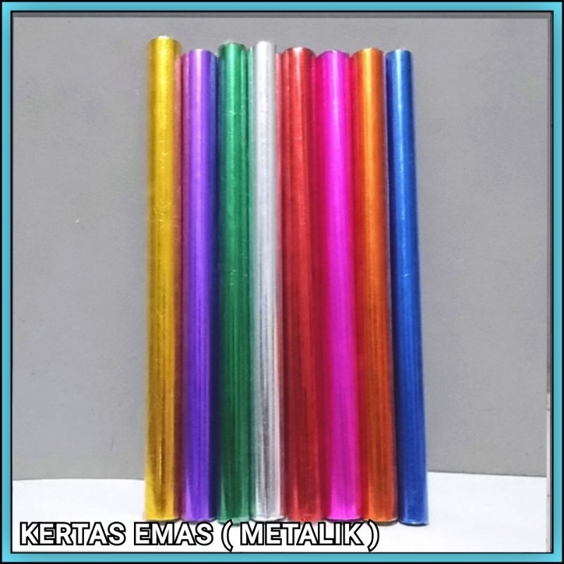 Jual Kertas Emas Metalik / Kertas Mas Warna Warni Isi 10 Lembar ...