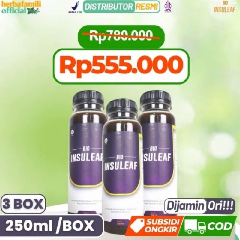 Jual GROSIR PAKET 3 BOTOL BIO INSULEAF ORIGINAL 100% | Bioinsuleaf Daun ...