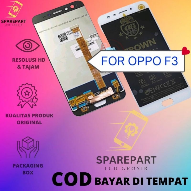 Jual LCD FULLSET OPPO F3/CPH1609 ORIGINAL COMPLETE TOUCHSCREEN LCD ...