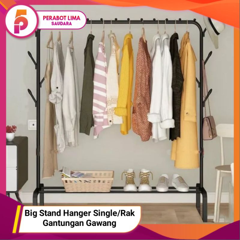 Jual Big Stand Hanger Single Gawang Besi/ Rak Gantungan Baju Stand ...