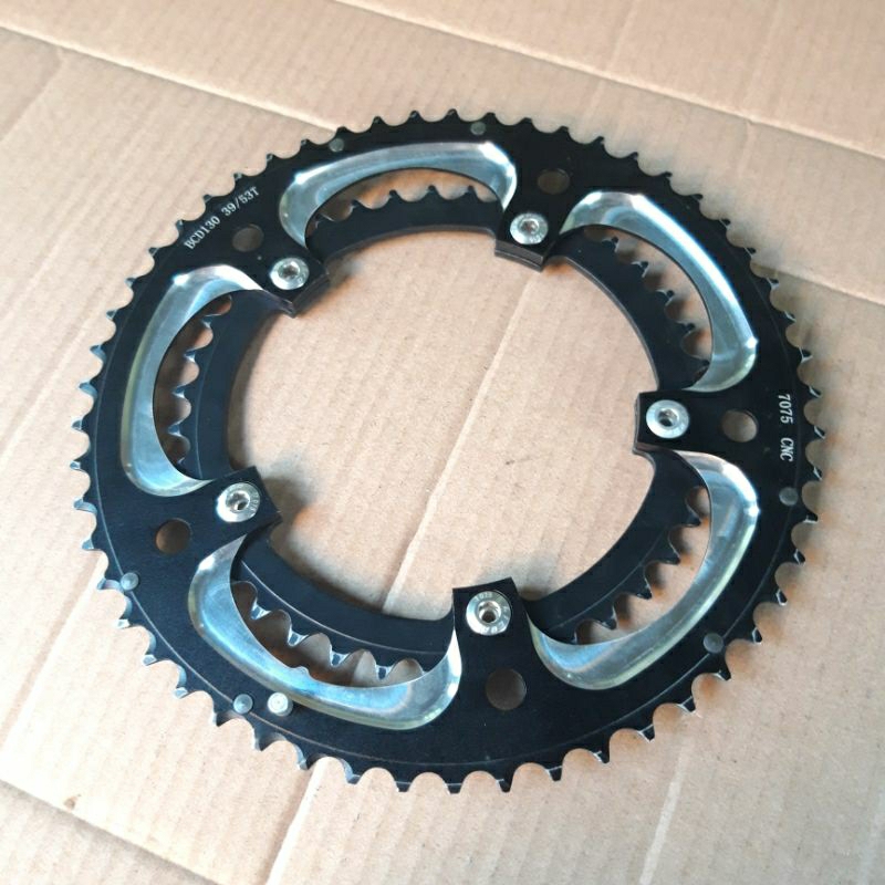 Jual Chainring alloy 53 39t BCD 130mm tumpul low km seli fixie minivelo ...