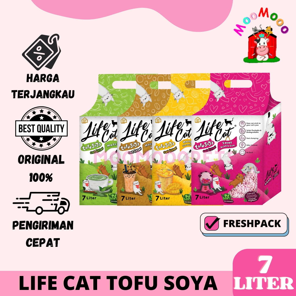 Jual Life Cat Tofu Soya Cat Litter 7L - Pasir Kucing Tofu Gumpal 7 ...