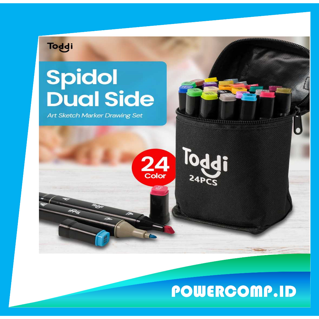 Jual Toddi HL270 Spidol Dual Side Fine Art Marker 60 Color - Toddi Set ...