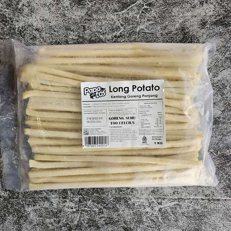 Jual PAPATOS KENTANG GORENG BEKU LONG POTATO 500gr dan 1KG | Shopee ...