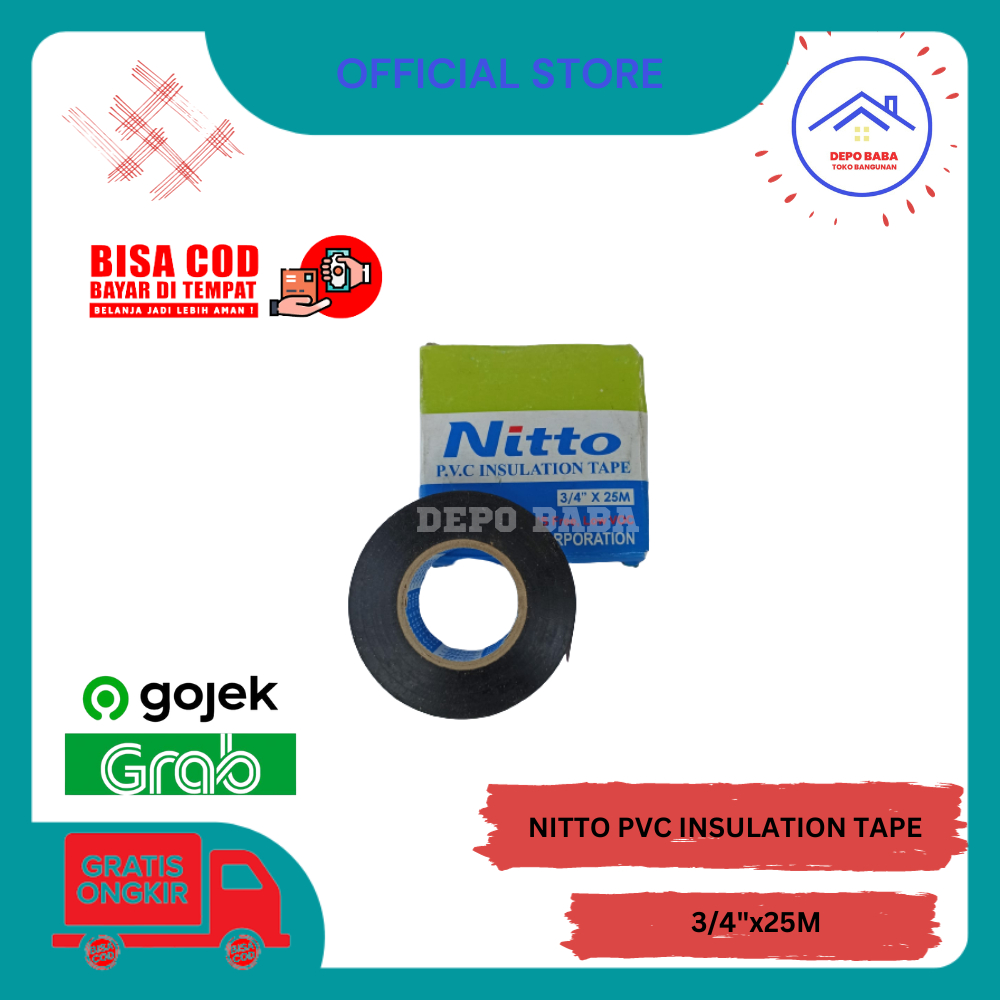 Jual Nitto Isolasi Listrik Hitam Panjang 25m Isolation Tape Original ...