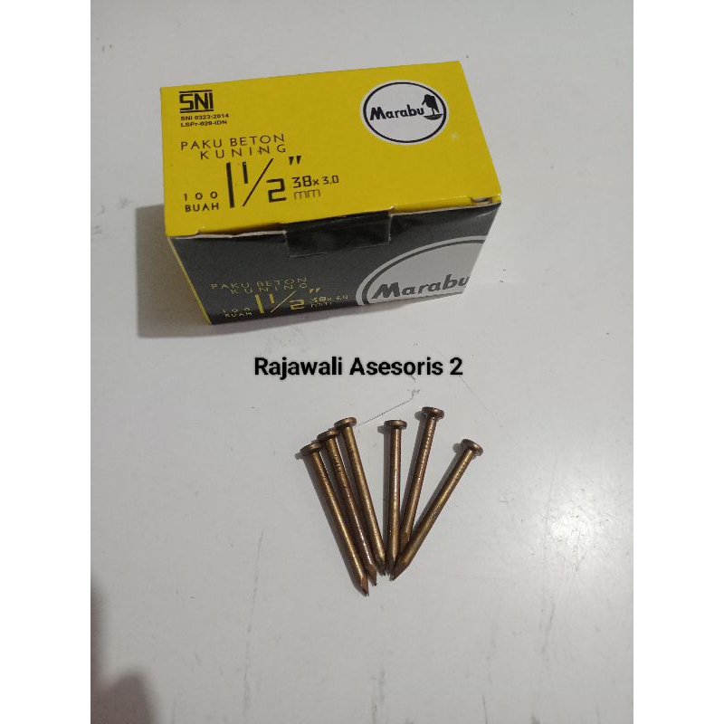 Jual Paku Beton Kuning Marabu 1 1/2" (3,8cm) | Shopee Indonesia