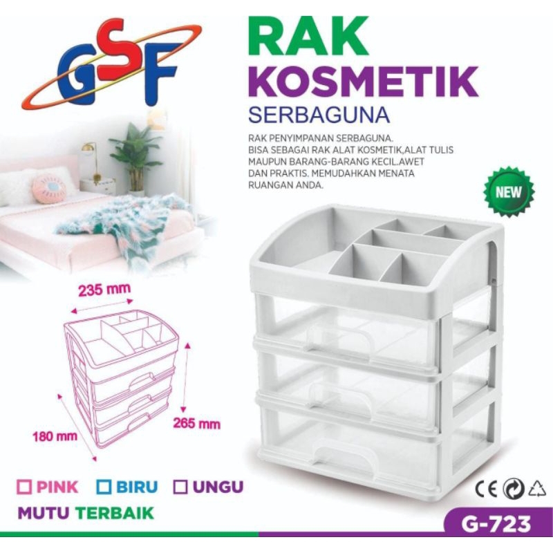 Jual RAK KOSMETIK GSF 3 SUSUN RAK ATK | Shopee Indonesia