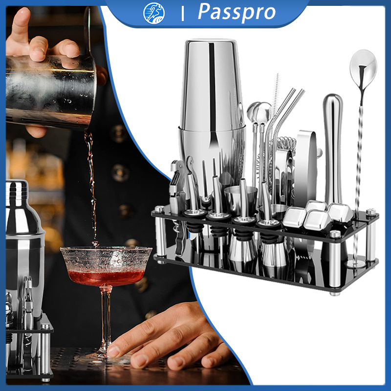 Jual 25 In 1 Paket Lengkap Shaker Cocktail Stainless Bartender Barware ...