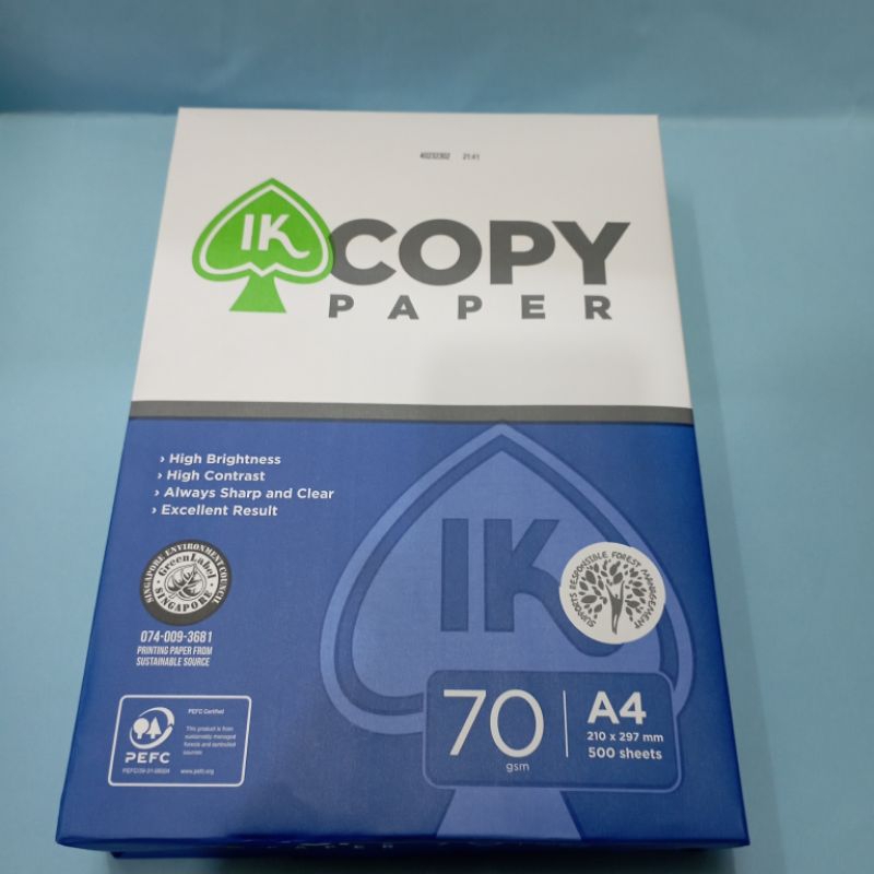 Jual KERTAS HVS IK COPY PAPER A4 70gsm isi 500 lembar / pack | Shopee Indonesia