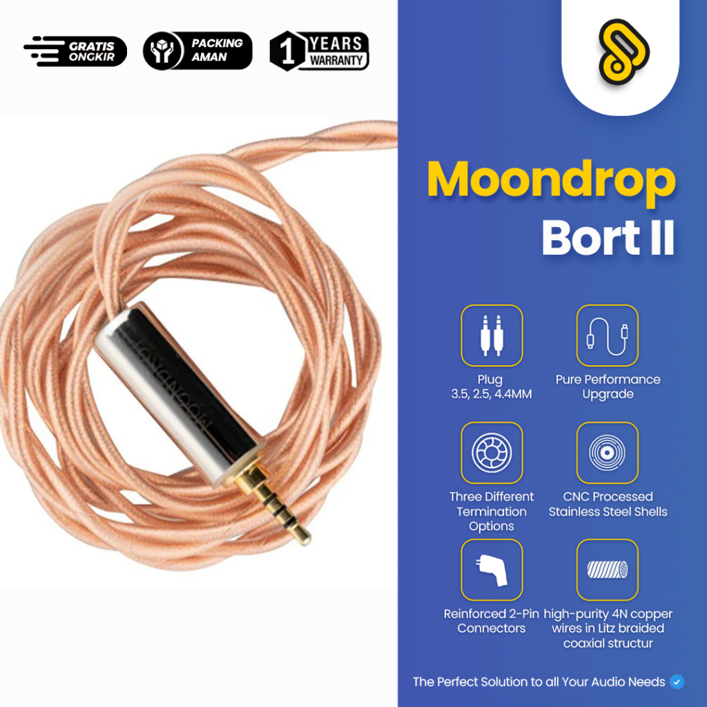 Jual MOONDROP BORT II 468-core 4N Pure Copper Litz Coaxial 2pin IEM ...