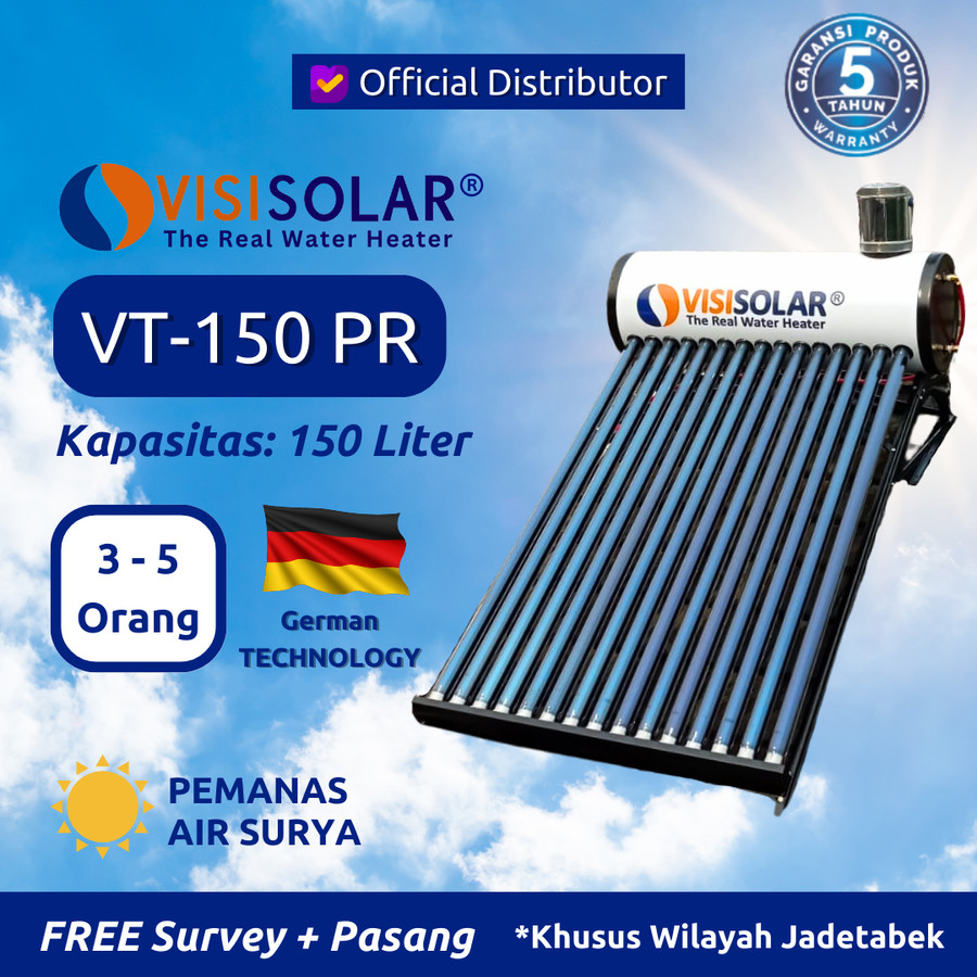 Jual VISI SOLAR - VT-200 PR Pemanas Air Tenaga Surya / Solar Water ...