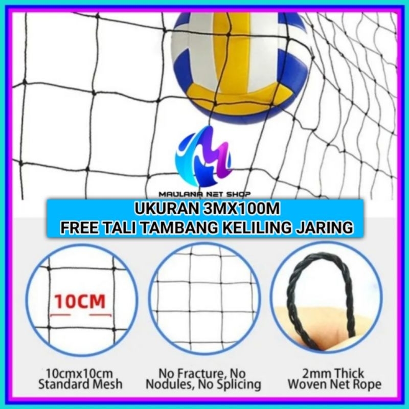 Jual Jaring Lapangan Voly Futsal Basket 3mx100m Tebal 2mm | Shopee ...