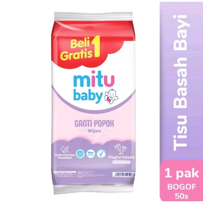 Jual | BUY 1 GET 1 | Tisu Tissue Basah MITU BABY Wet Wipes 50S ALL ...