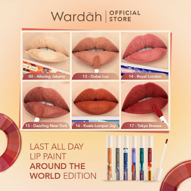 Jual Wardah Colorfit Last All Day Lip Paint around the World ORIGINAL Transproof Lipstik Lip ...