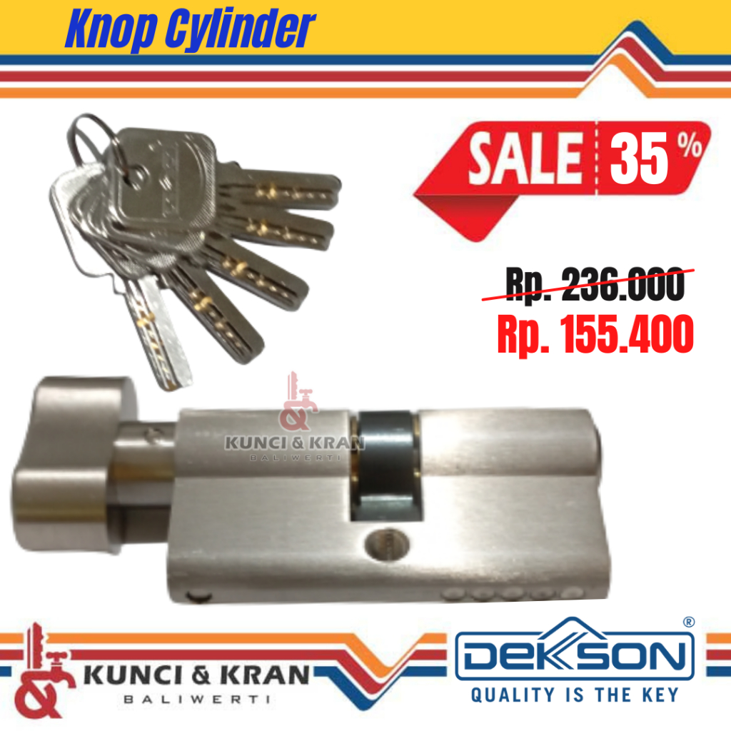 Jual Silinder Kunci Dekkson CYL TC KK DL 60MM SN Thumbturn Cylinder Komputer Siinder Kunci Pintu ...