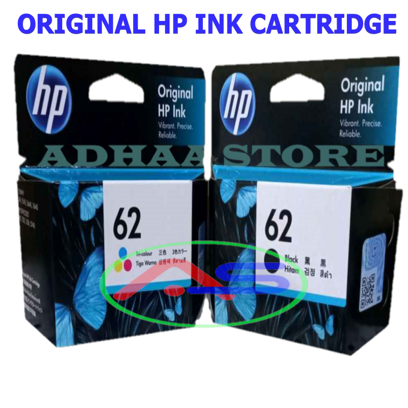 Jual Tinta hp 62 black cartridge printer original | Shopee Indonesia