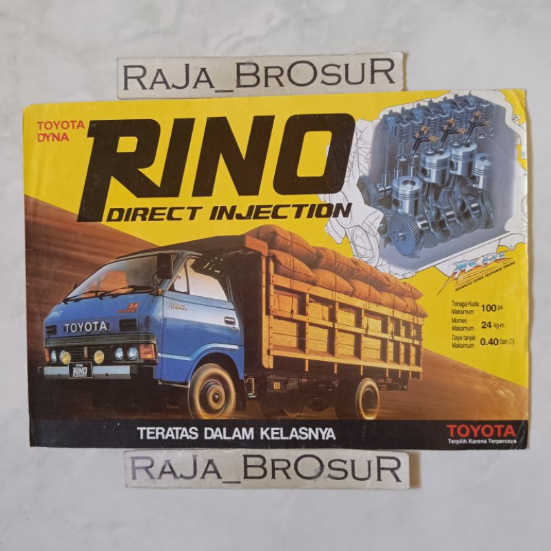 Jual Poster brosur katalog flyer jadul lawas Toyota Dyna Rino Diesel ...