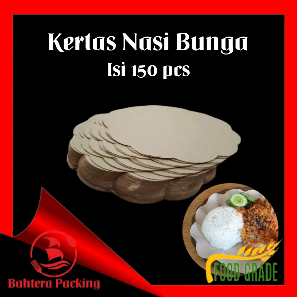 Jual Kertas Nasi Bunga 25x25 Isi 150 Lembar Diameter 25 Coklat Kembang ...
