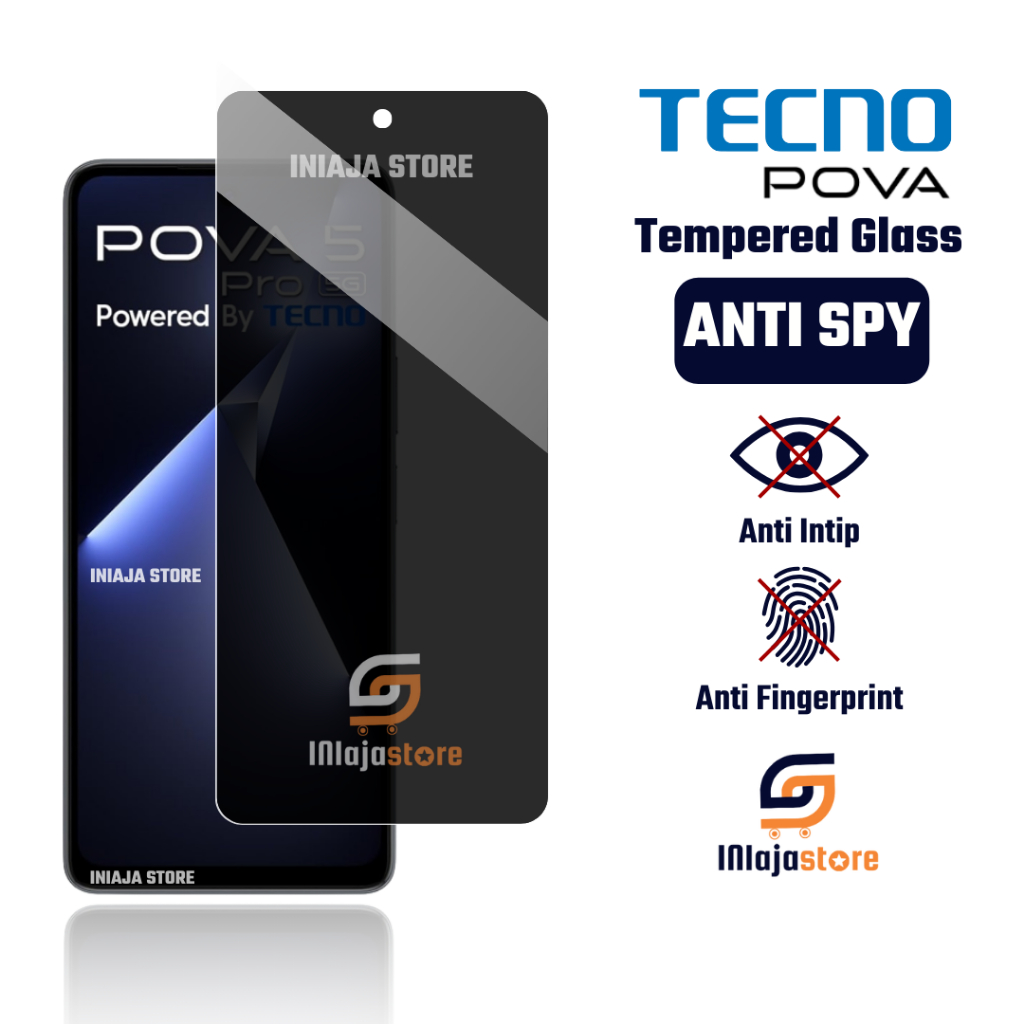 Jual Tempered Glass Anti Spy Tecno Pova 7 6 6 Pro 5G 6 Neo 5 5 Pro 5G 5 Free Fire 4 4 Pro Neo 3 ...