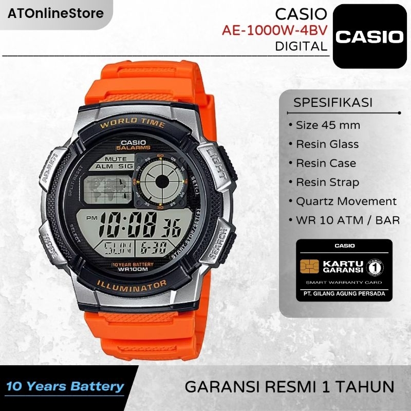 Jual Jam Tangan Pria Casio AE-1000W-4BV AE1000W ORIGINAL Garansi Resmi | Shopee Indonesia