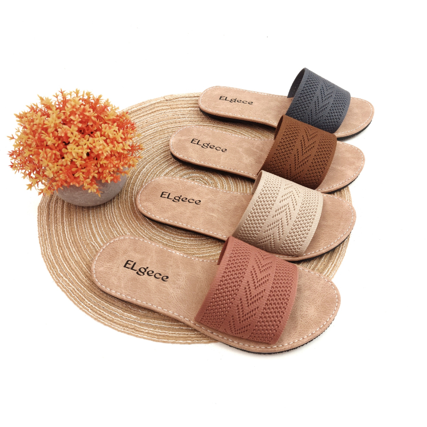 Jual Sandal Rajut Impor Wanita Elgece Sol Karet Sendal Wanita Teplek ...