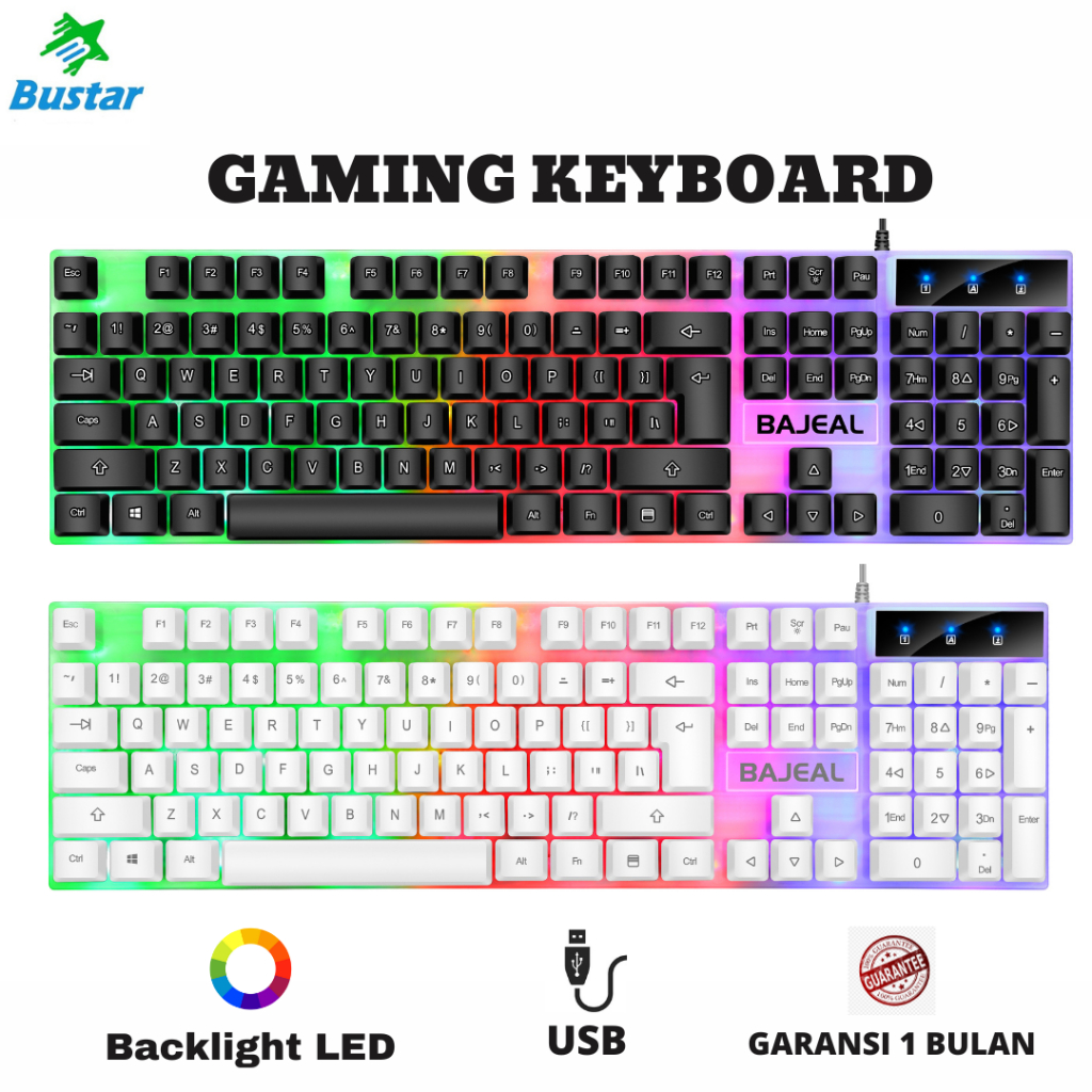 Jual Keyboard Bustar Gaming USB Cable | Shopee Indonesia