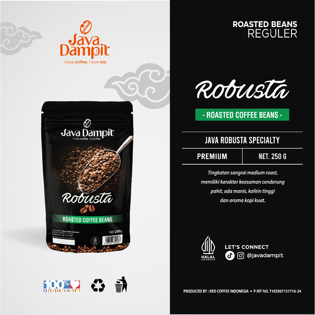 Jual JAVA ROBUSTA ROASTED BEANS BIJI KOPI GORENG JAWA 250g | Shopee ...